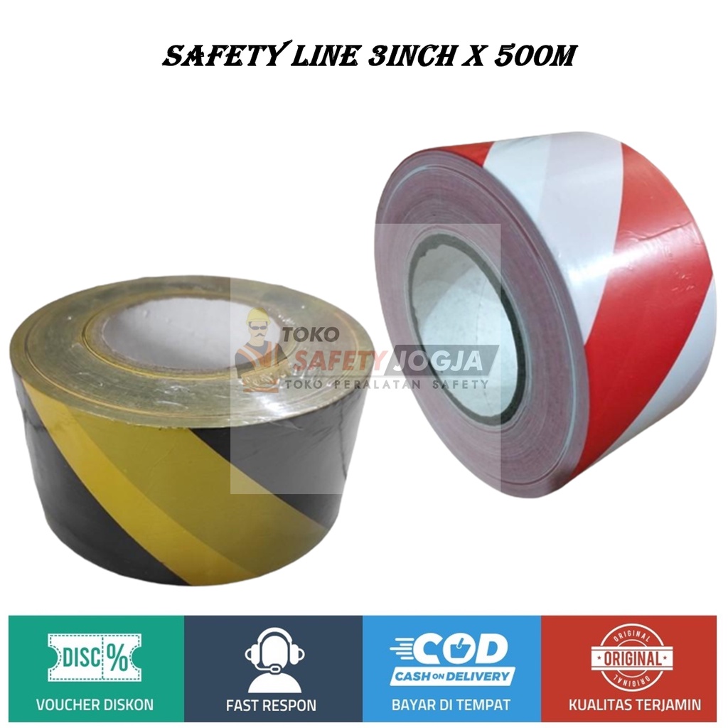 Jual SAFETY BARRICADE POLICE LINE 3INC X 500MTR PER 1ROLL GARIS HITAM ...