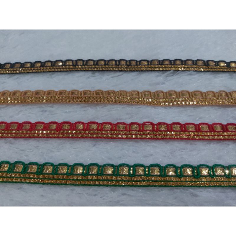 Jual renda india benang emas motif kotak | Shopee Indonesia