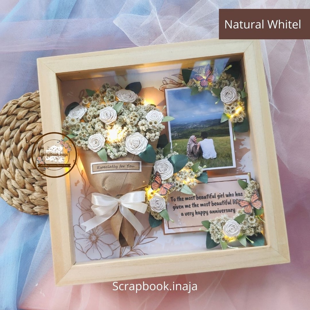 Jual Scrapframe Dried Flower Bucket in Frame 3D Hadiah Wisuda | Kado ...