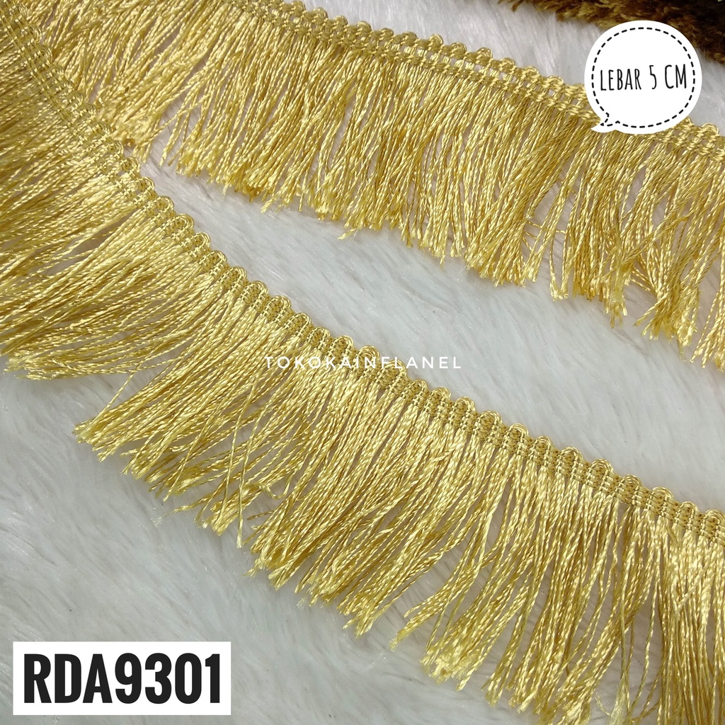Jual RDA9301 Renda Rumbai / Tasel Lebar 5cm Gold (Per Rol 15 Yard ...