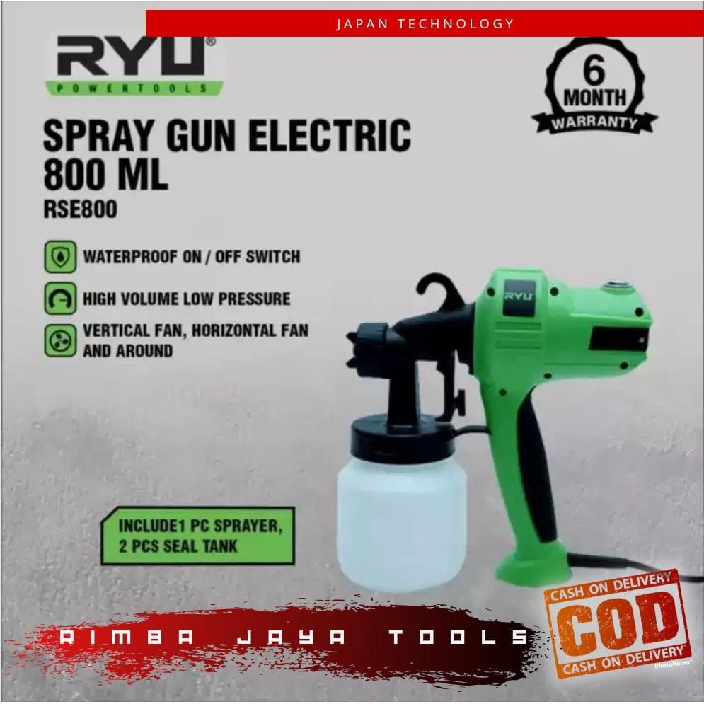 Jual RYU Spray Gun Electric Ryu RSE 800 Semprotan Cat tembok 800ml ...