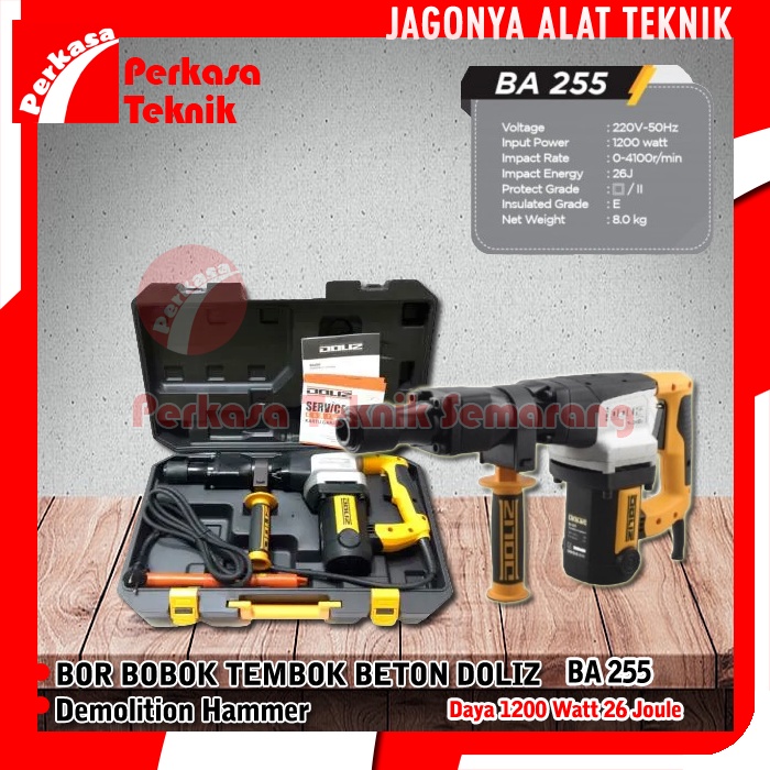 Jual DOLIZ BA255 Bor Bobok Tembok Beton Demolition Hammer BA 255 26 ...