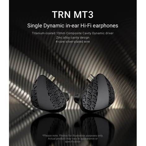 Jual TRN MT3 Titanium-coated 10mm 1 DD In Ear Monitor Earphone - WITH ...