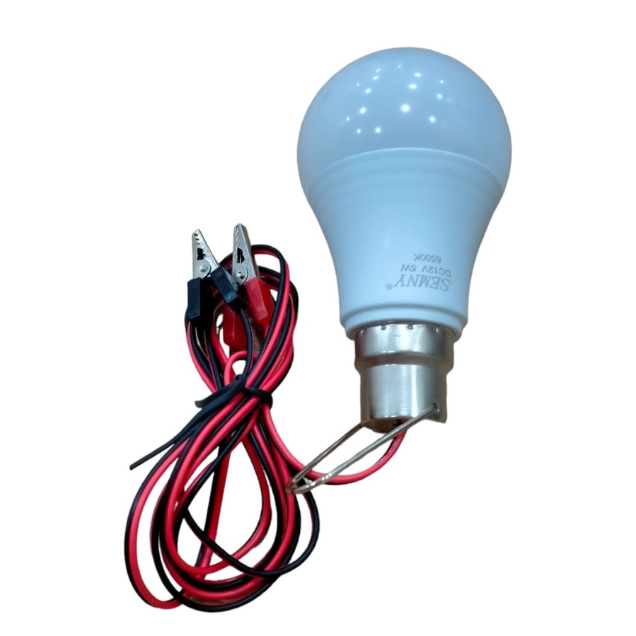 Jual Bohlam Lampu LED AKI DC 12V 5Watt Plus Kabel Jepit SY-558 E27 SEMNY | Shopee Indonesia