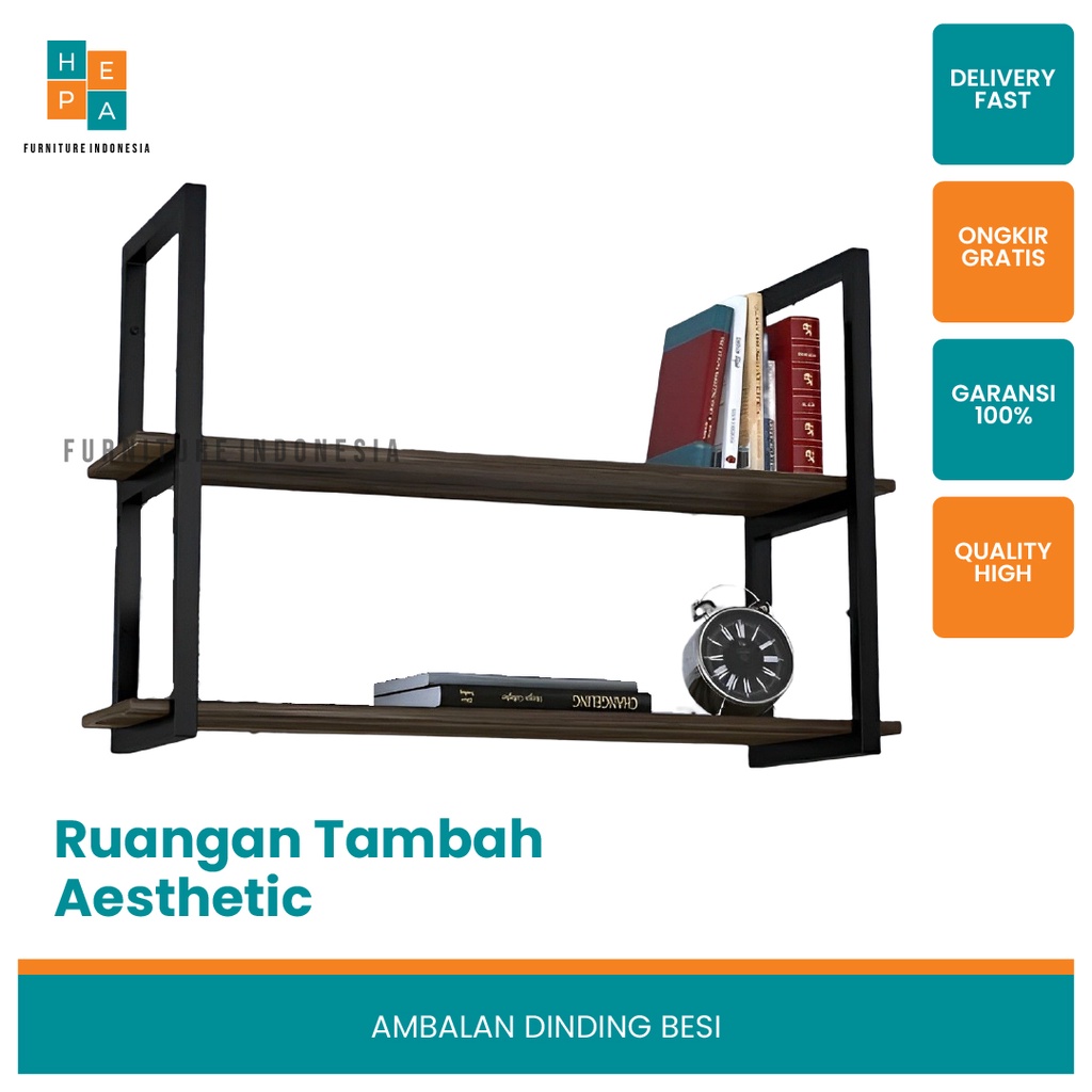 Jual Kitchen Set Atas Papan Ambalan Besi Industrial Furniture Rak ...