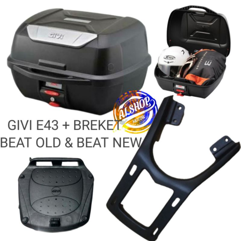 Jual PAKETAN BOX GIVI E 43 E43 NTL E43NTL DAN BREKET BOX HONDA BEAT NEW ...