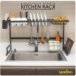 Jual Kitchen Rack PREMIUM SOLID Gradino Rak Piring Set Stainless Steel ...