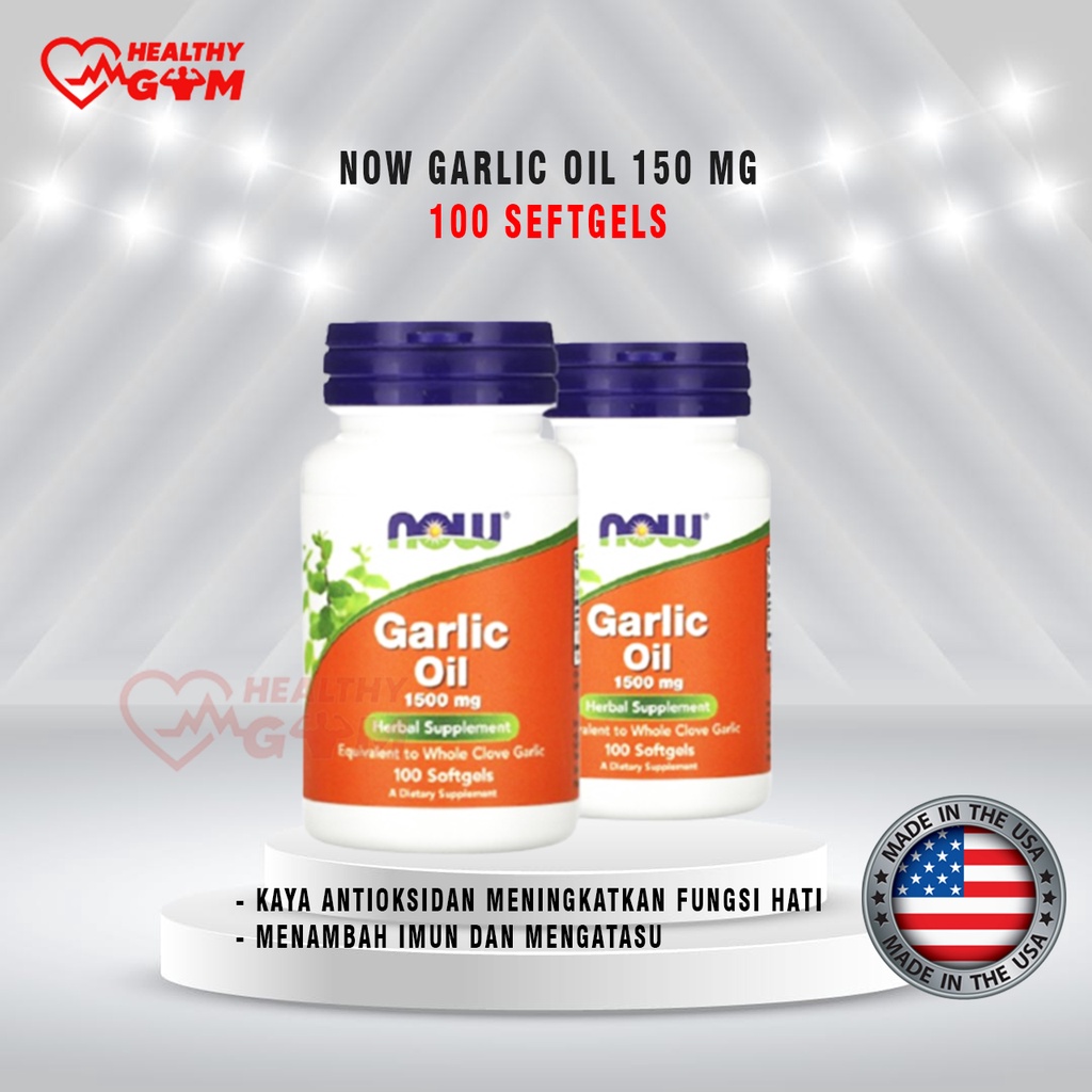 Jual Now Garlic Oil 1500 mg 100 SoftgelS NOW | Shopee Indonesia