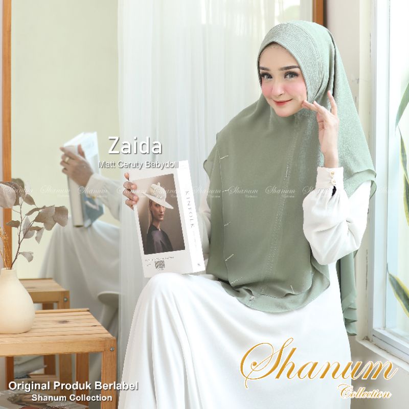 Jual Jilbab syari ZAIDA Khimar 2 layer Jumbo Jilbab Syari Kerudung Jumbo ceruty babydoll ...