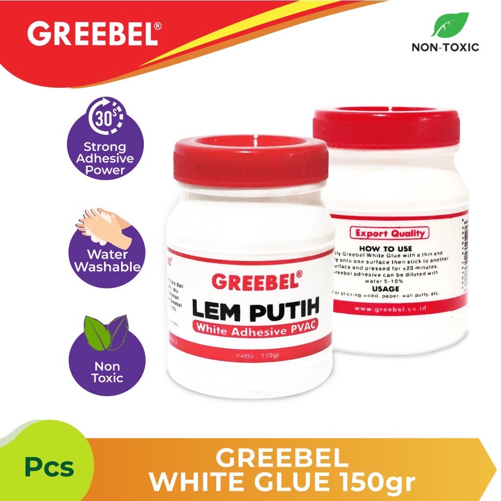 Jual Greebel White Adhesive PVAC | Lem Putih 150 Gr | Shopee Indonesia