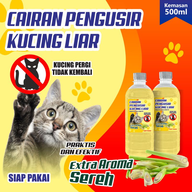 Jual Cairan Pengusir Kucing Liar EXTRA AROMA SEREH kemasan botol 500 ml ...