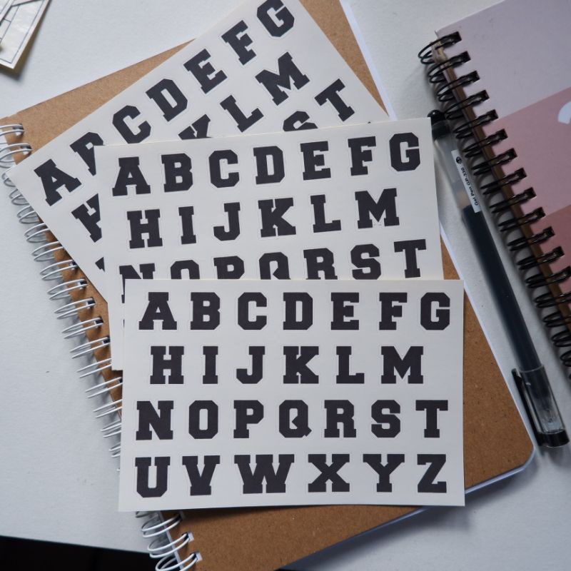 Jual sticker huruf bold untuk scrapbook jurnal | Shopee Indonesia