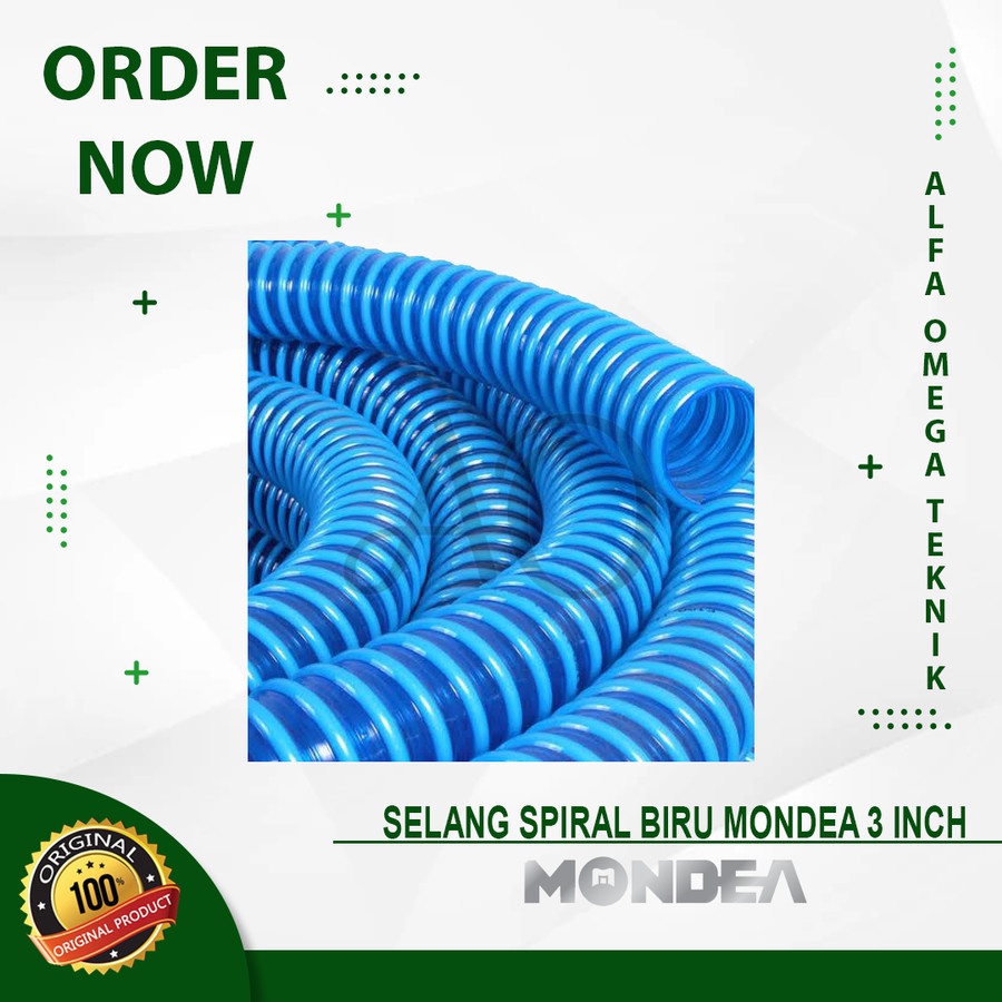 Jual MONDEA SELANG HISAP SPIRAL BIRU 3 INCH PVC POMPA HISAP IRIGASI 3 ...