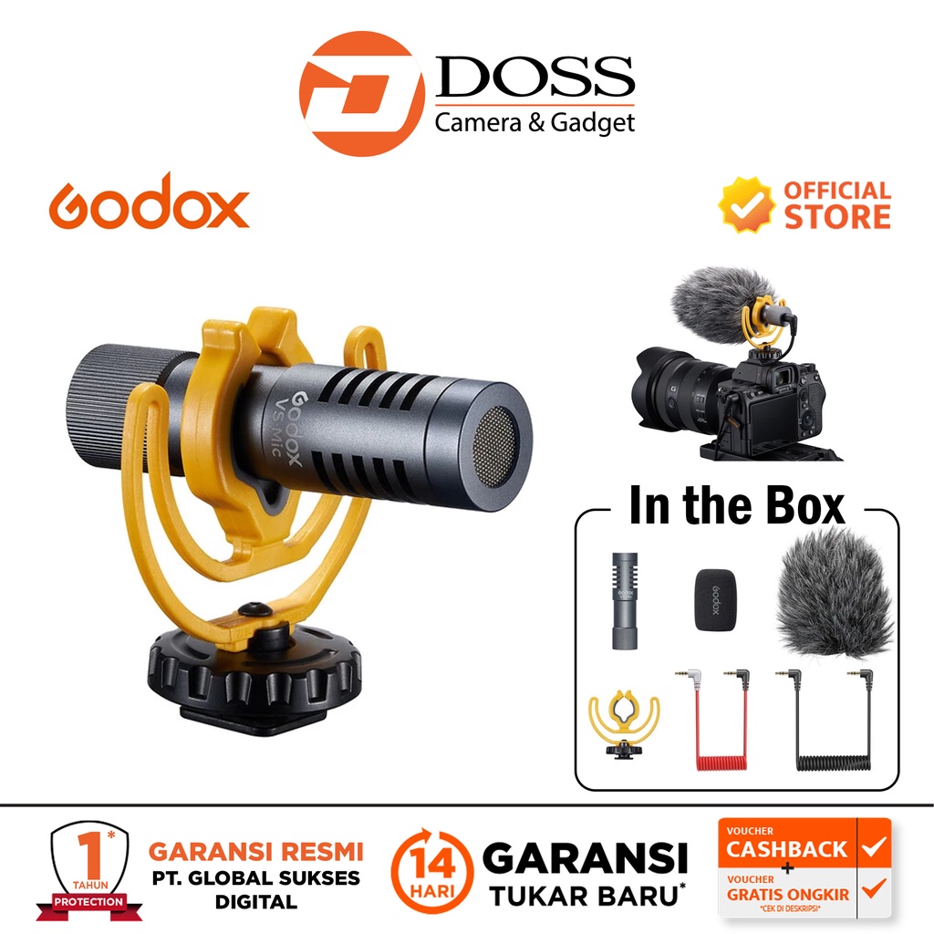 Jual Godox VS-Mic Godox VSMic Compact Shotgun Microphone | Shopee Indonesia