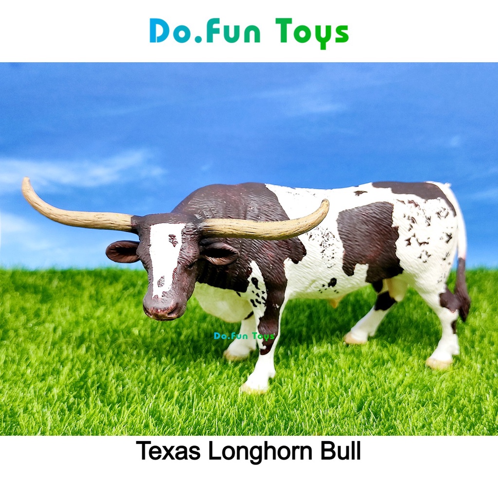 Jual Animal Figurine | TEXAS LONGHORN BULL NEW / Mainan Miniatur Sapi ...