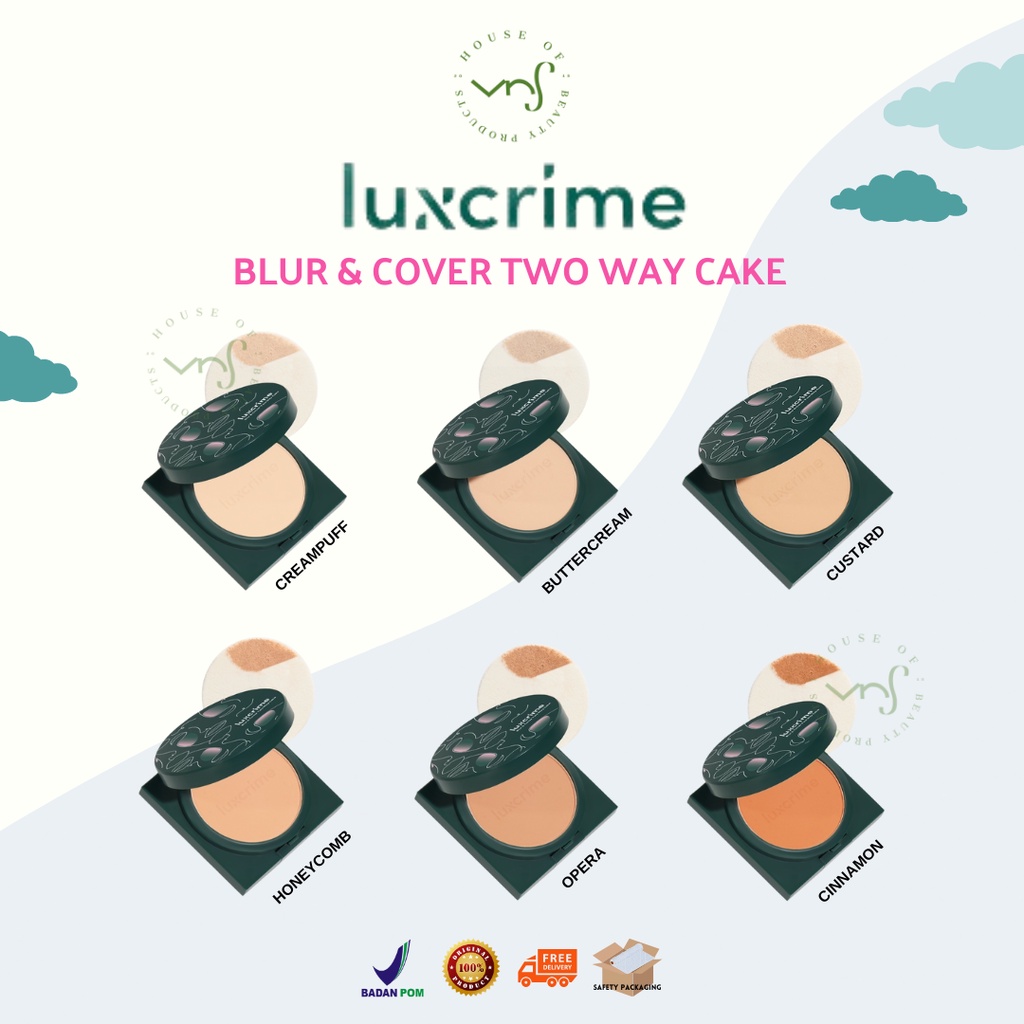 Jual LUXCRIME Blur & Cover Two Way Cake Cream Puff | Buttercream ...