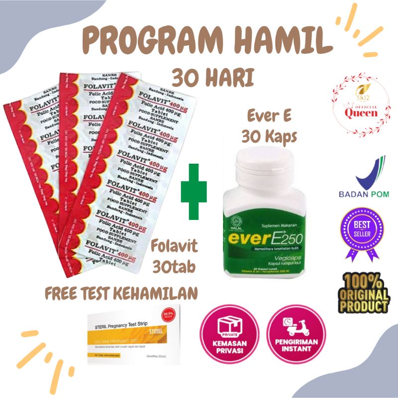 Jual (FREE HADIAH) PAKET PROMIL 30 HARI PROGRAM HAMIL 3 STRIP FOLAVIT ...