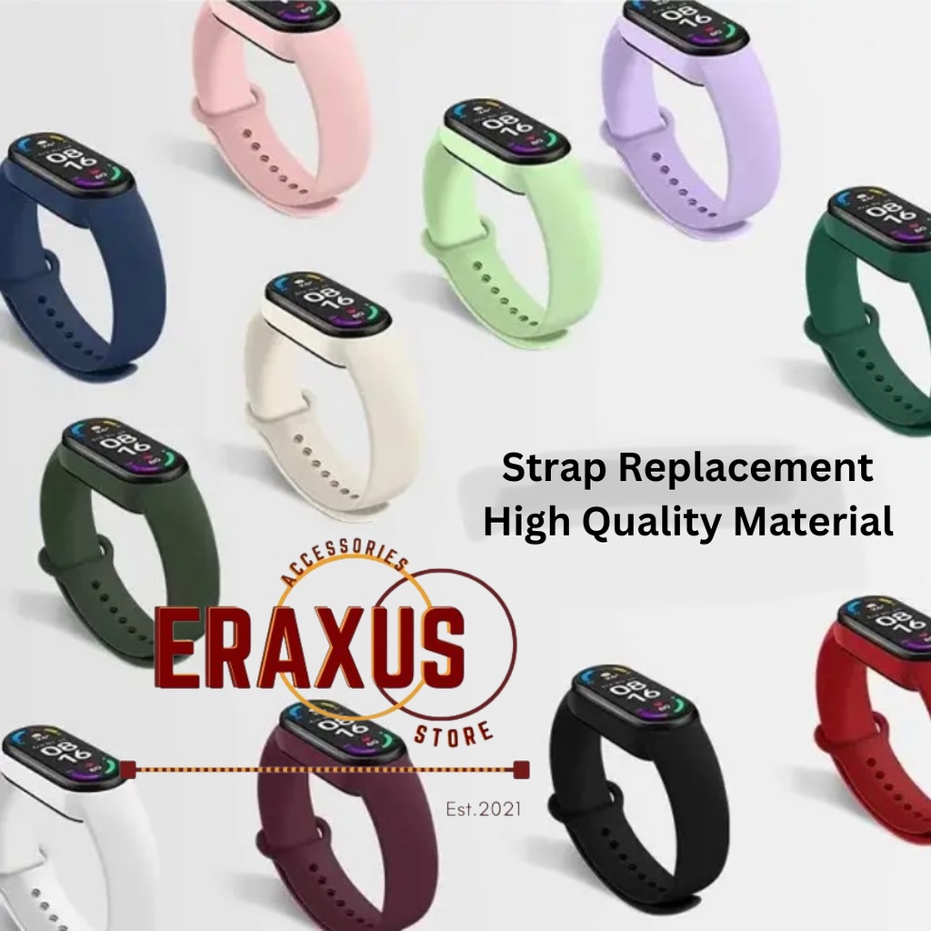 Jual Eraxus Strap Xiaomi Mi Band 3/4/5/6/7 Gelang Tali Pengganti Mi Band 3/4/5/6/7 Silicone ...