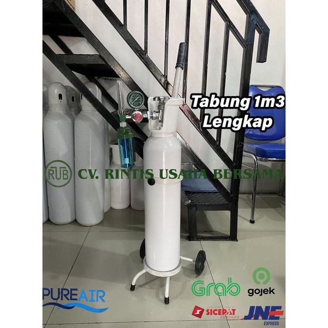 Jual Promo Tabung Oksigen 1m3 lengkap (tabung, troly, regulator, selang, isi) | Shopee Indonesia