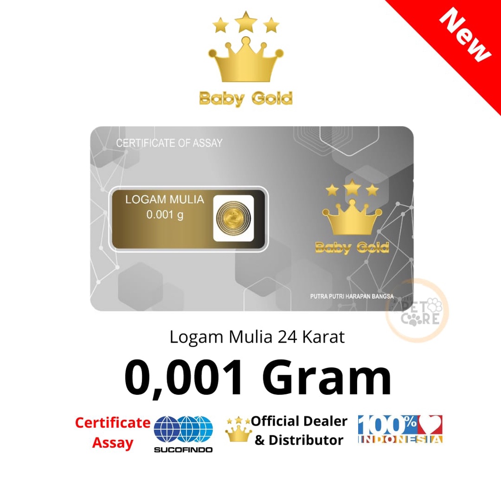 Jual Baby Gold Emas Mini Logam Mulia 0.001 Gram Laminating | Shopee ...