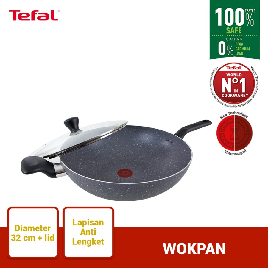 Jual Tefal Natura Wokpan 32cm+ lid Wajan Anti Lengket | Shopee Indonesia