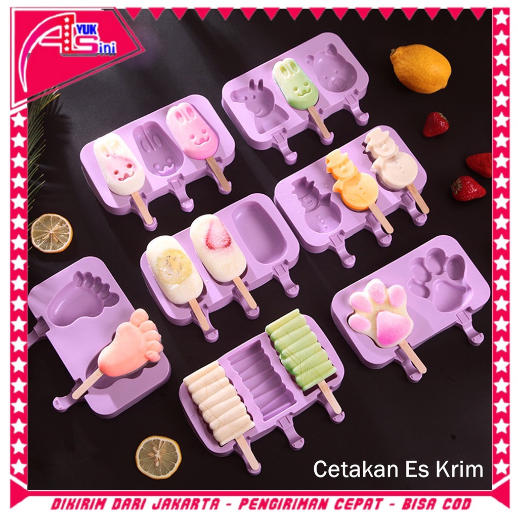 Jual AS Cetakan Ice Cream Silicon Cetakan Es Krim Karakter Lucu ...