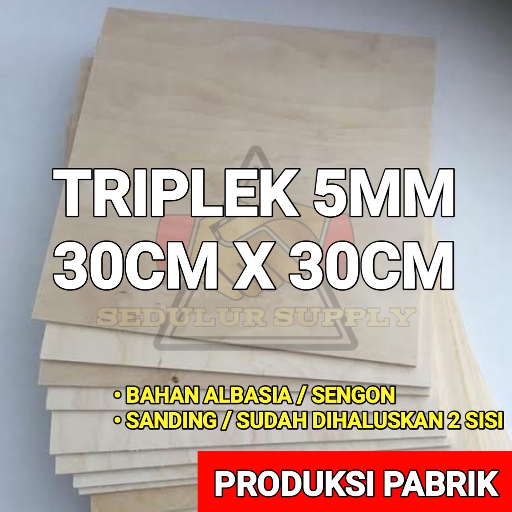 Jual PAPAN KAYU TRIPLEK / MULTIPLEK 5MM ALBASIA UTY UKURAN 30 x 30 cm ...