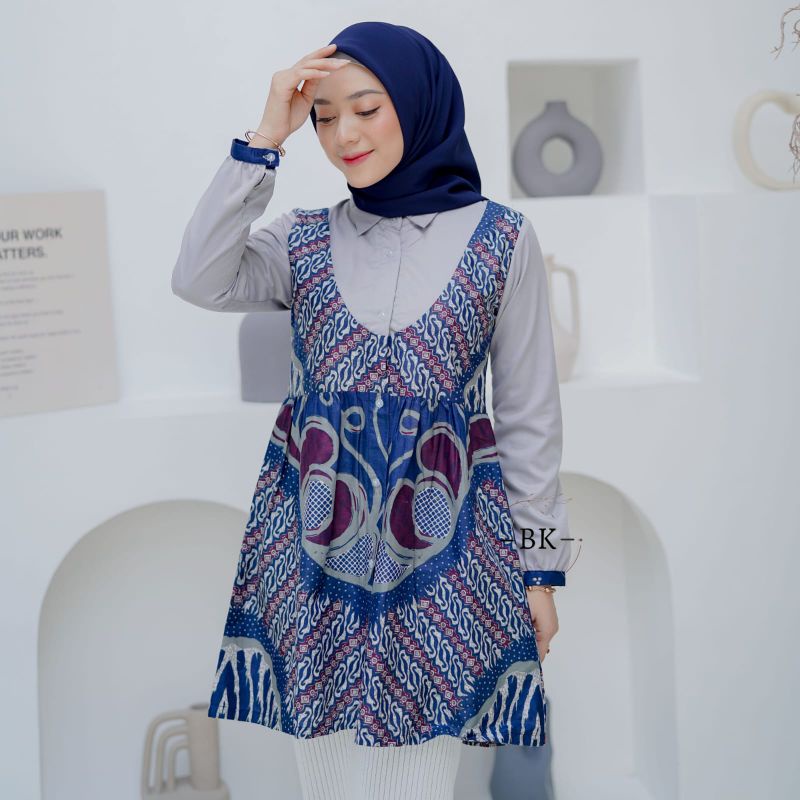 Jual BLUS BATIK ATASAN BATIK WANITA MODERN MIX VELVET ELEGANT || ATASAN ...