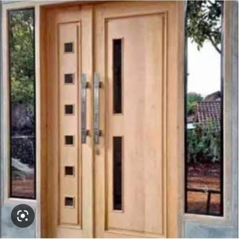 Jual pintu kuputarung pintu utama + kusen minimalis kayu jati | Shopee ...