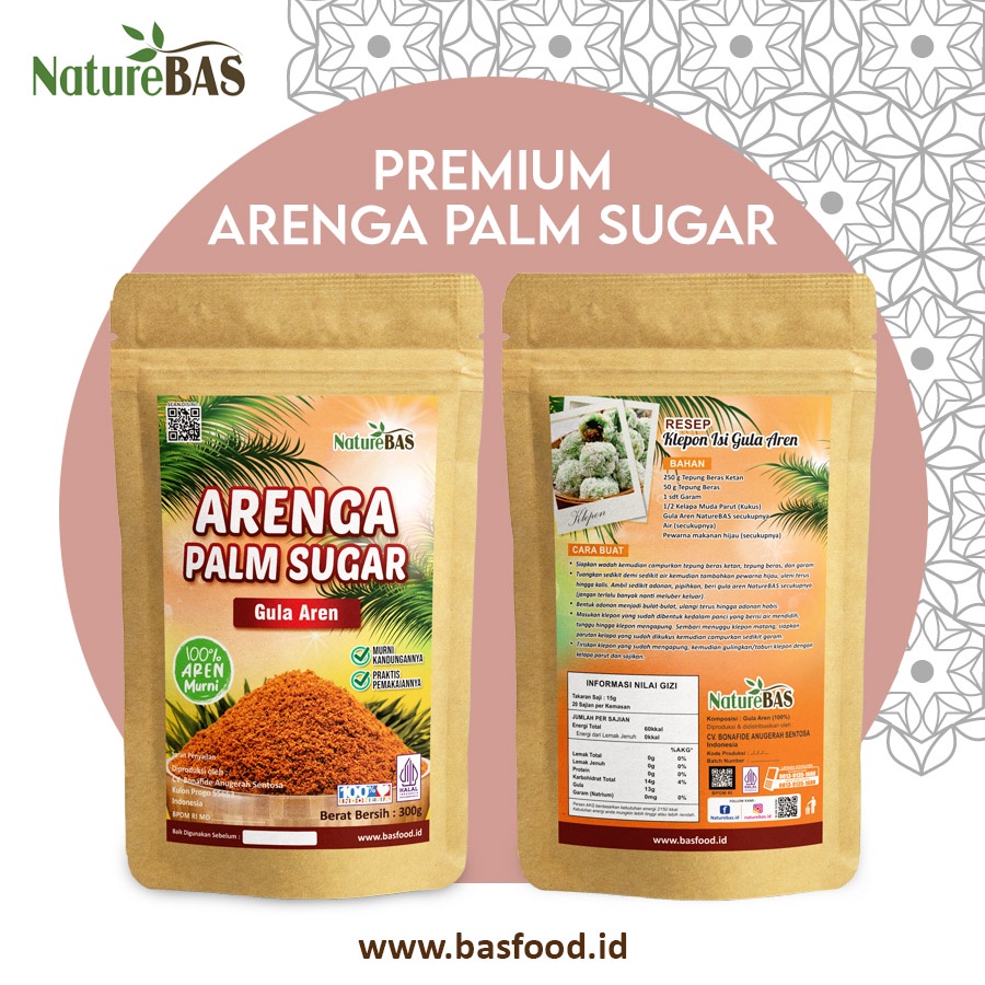 Jual Gula Palem Murni tanpa campuran - Palm Sugar 300g NatureBAS untuk ...