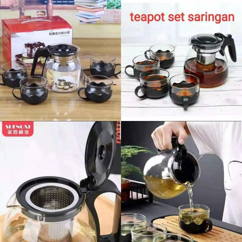 Jual teapot hitam teapot saringan teapotset poci teh set | Shopee Indonesia