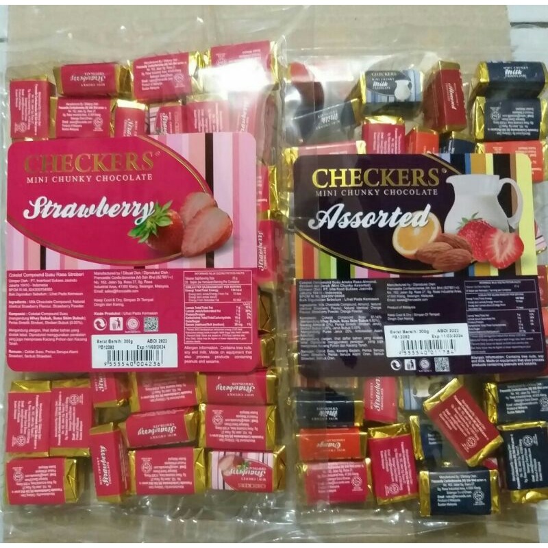 Jual HALAL CHECKERS MINI CHUNKY CHOCOLATE ASSORTED COKLAT MINI MALAYSIA ...