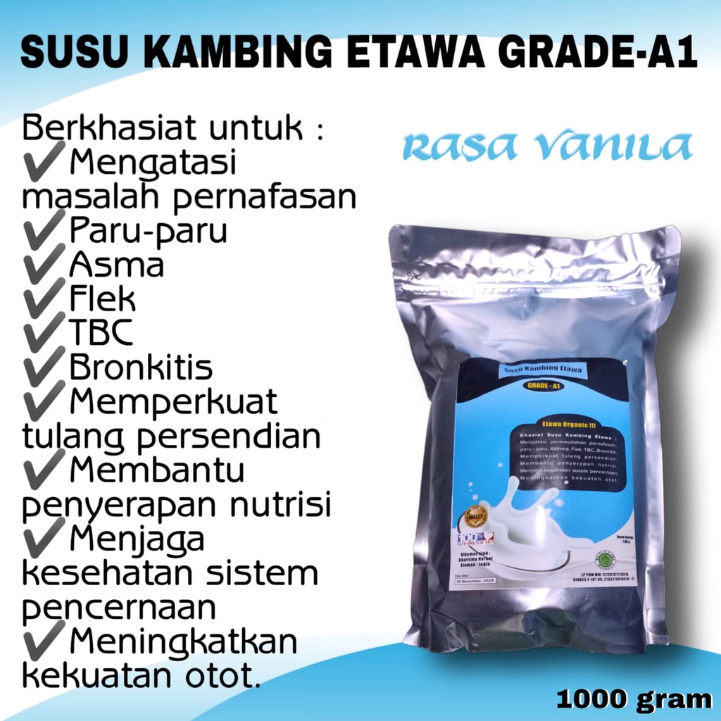 Jual SUSU KAMBING ETAWA GRADE A1 1000GR/1KG ORIGINAL | Shopee Indonesia