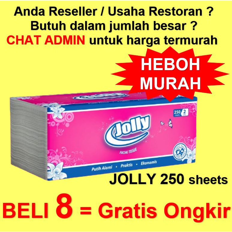 Jual TISU JOLLY 250 Sheet 2 ply Tissue | Shopee Indonesia