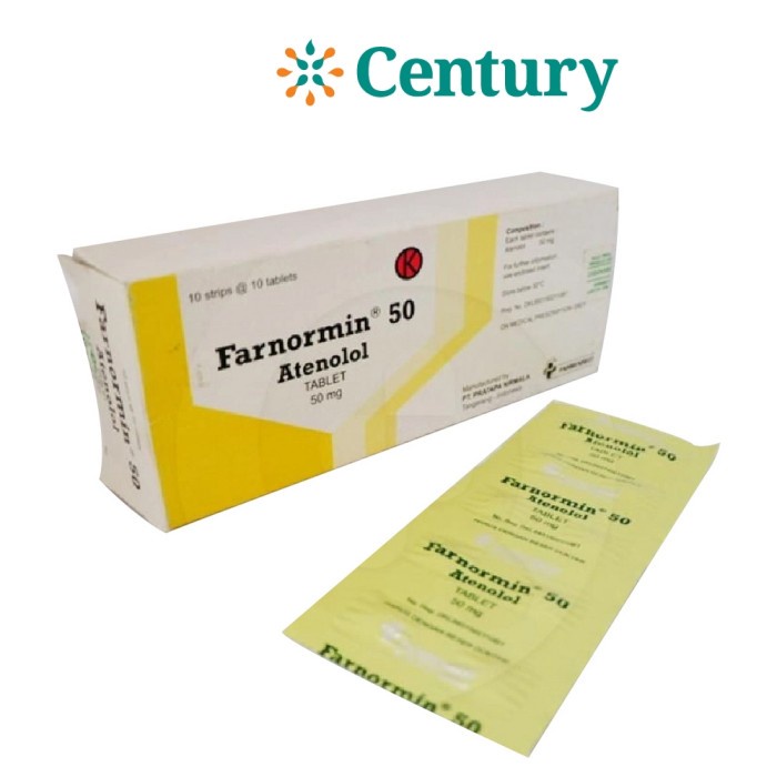 Jual FARNORMIN 50MG 1 STRIP ISI 10 TABLET / HIPERTENSI / DARAH TINGGI ...