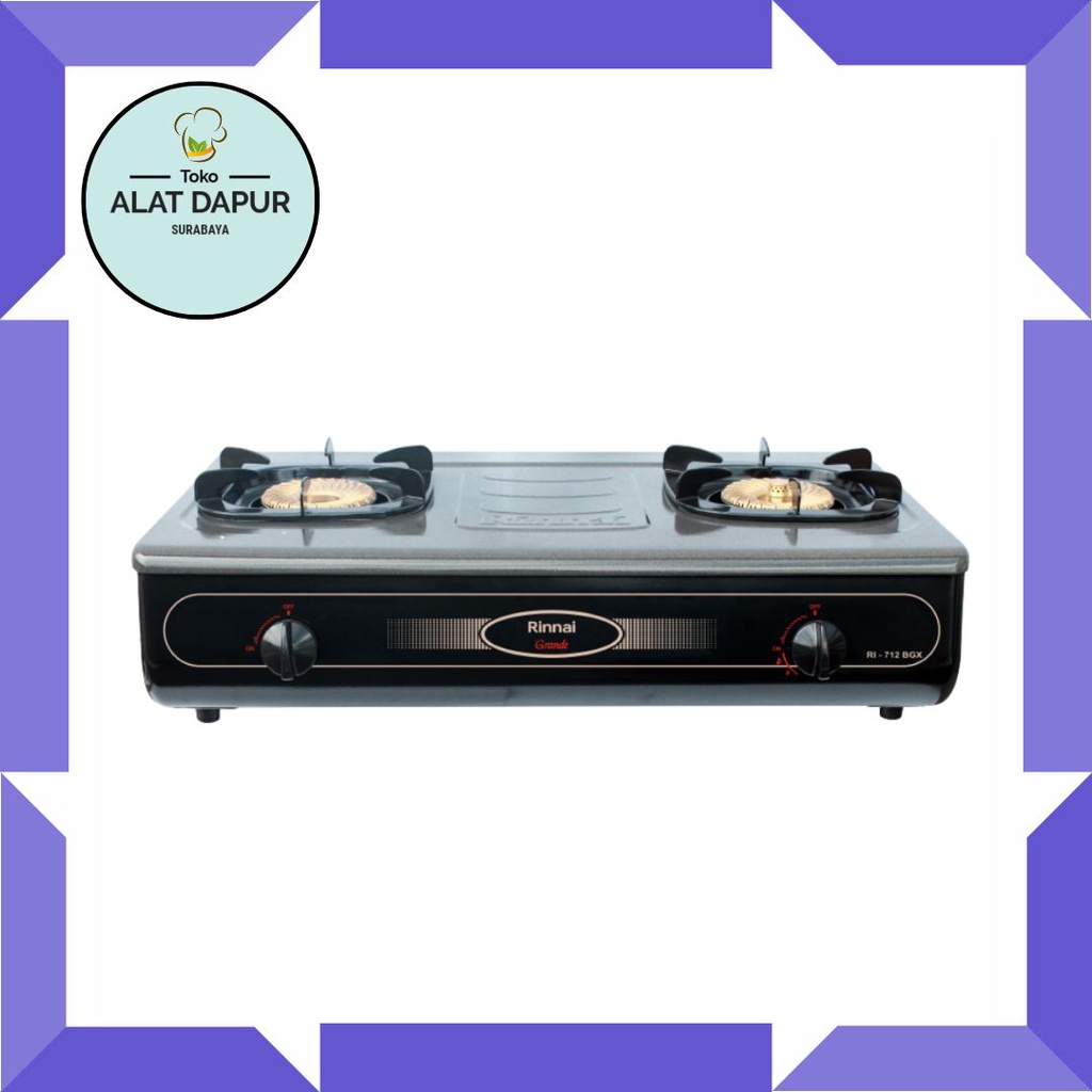 Jual Kompor Gas 2 tungku Tornado Api Besar Biru RINNAI RI 712BGX - 712 ...