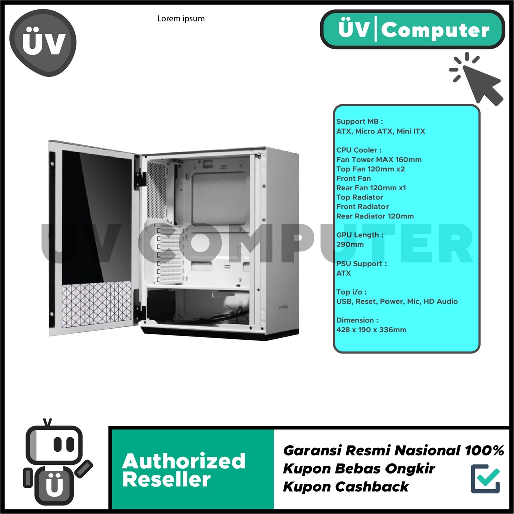 Jual Casing PC Komputer Enlight Infinity Flash V3 Mid Tower ATX Case ...