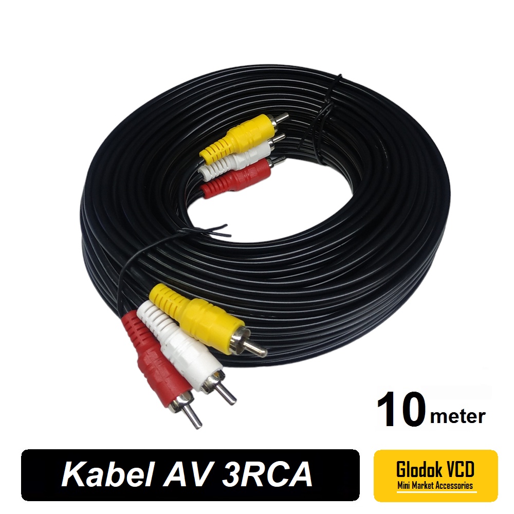 Jual Kabel AV 3 RCA Audio Video 10m | Shopee Indonesia
