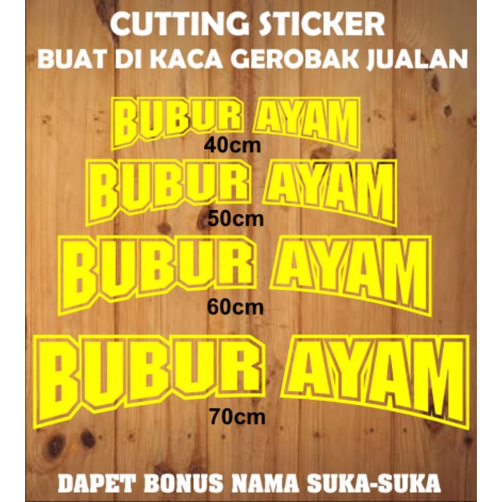 Jual stiker cutting sticker bubur ayam buat digerobak jualan | Shopee ...
