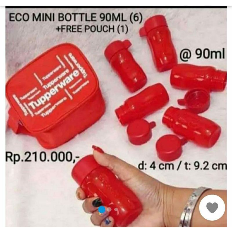 Jual Botol Mini 6 pcs ukuran 90ml Gratis Pouch | Shopee Indonesia