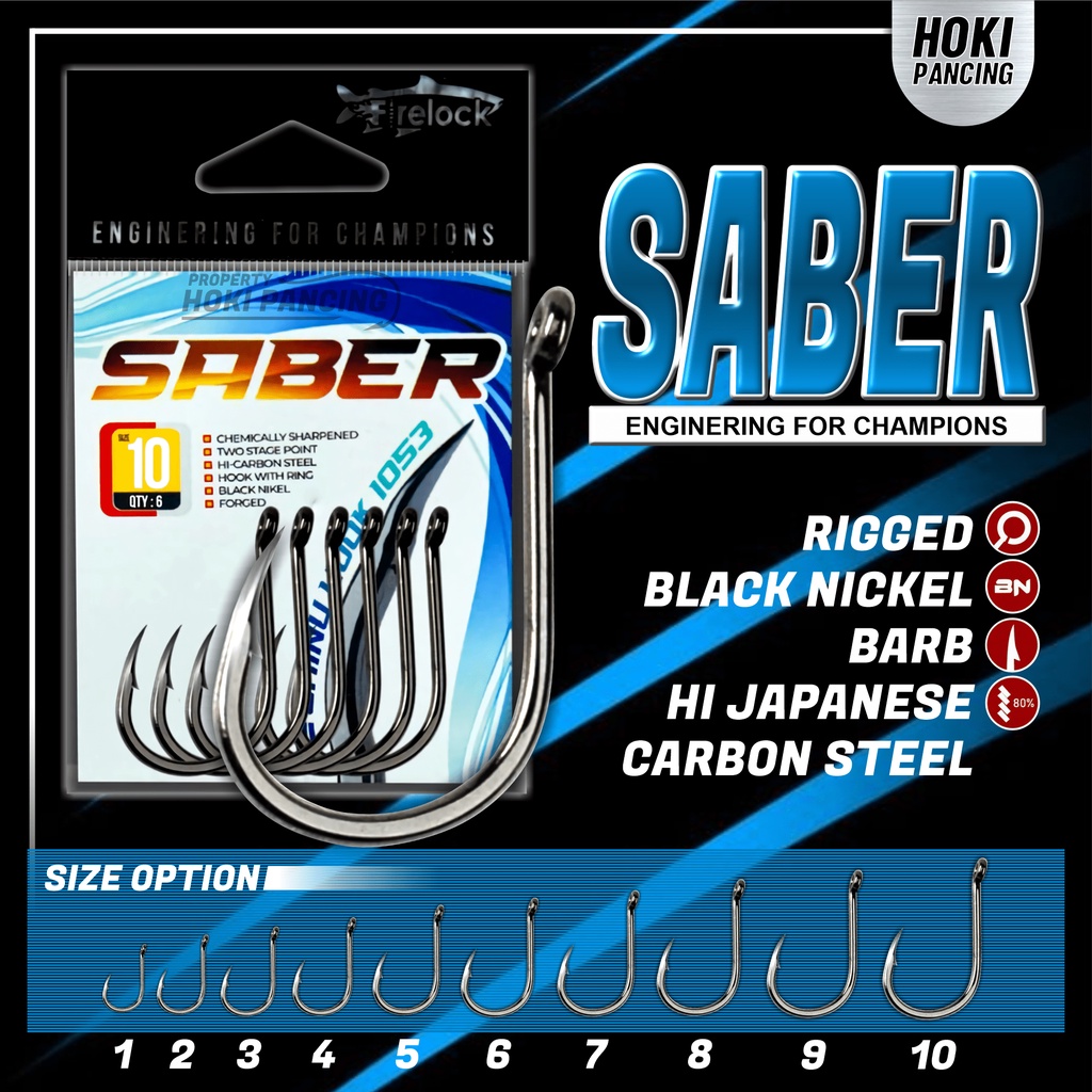Jual Firelock Saber Hook Kail Pancing Chinu 1053 Carbon Steel | Shopee ...
