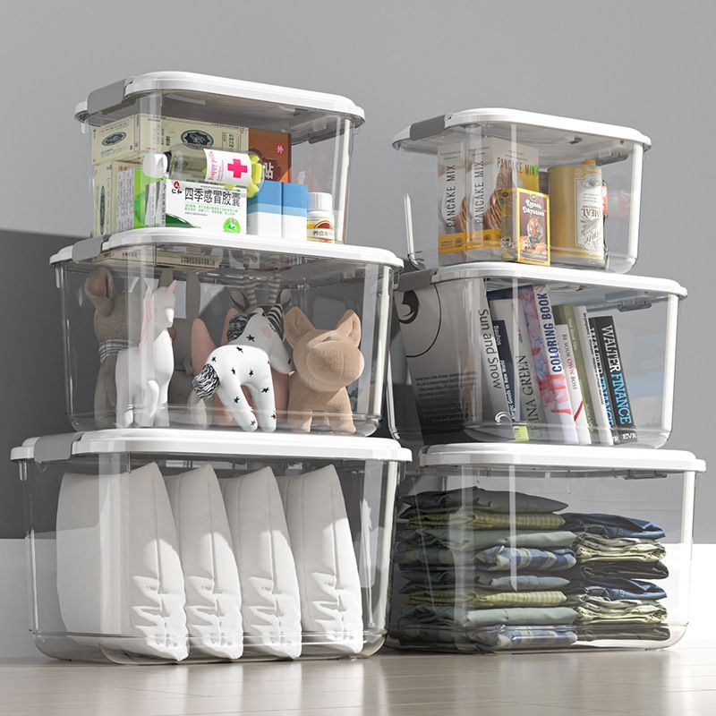 Jual Kotak Penyimpanan Transparent Box Organiser Handle Clip | Shopee ...
