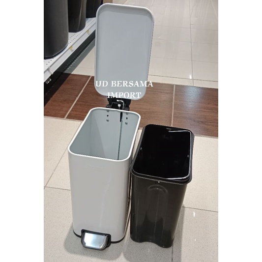Jual KRISBOW Tempat Sampah Stainless Slim Soft Close 5L/Pedal Bin - Putih | Shopee Indonesia