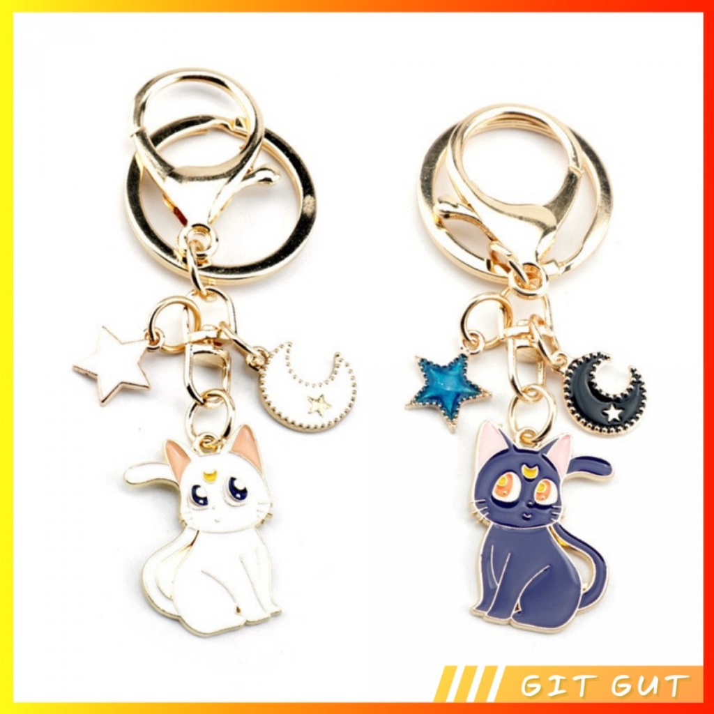 Jual Keychain Gantungan Kunci Sailor Moon Luna Artemis Cute Cat | Shopee Indonesia