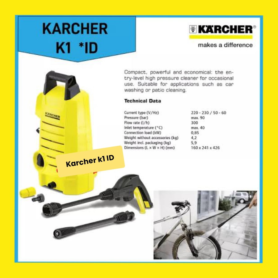 Jual Karcher K1 ID 850Watt 90Bar High Pressure Washer | Shopee Indonesia