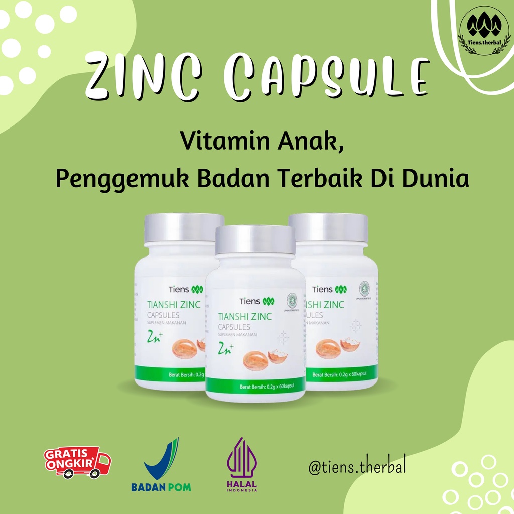 Jual ZINC CAPSULE | VITAMIN ANAK | SUPLEMEN PENGGEMUK BADAN | PENAMBAH ...