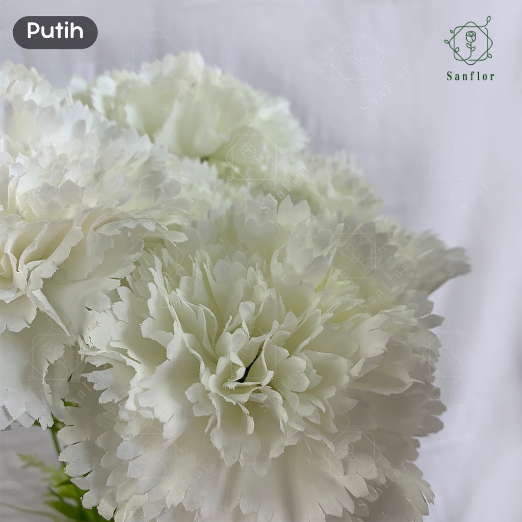 Jual Bunga Anyelir Carnation Jumbo Cabang 9 Artificial/Pompom Murah ...