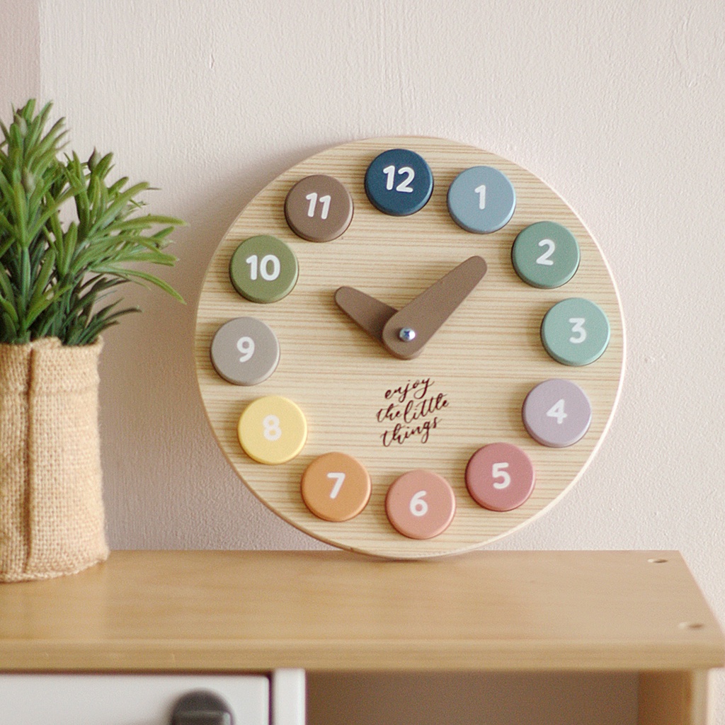 Jual Lettering and Life Puzzle Wooden Clock – Koin Angka Mainan Kayu ...