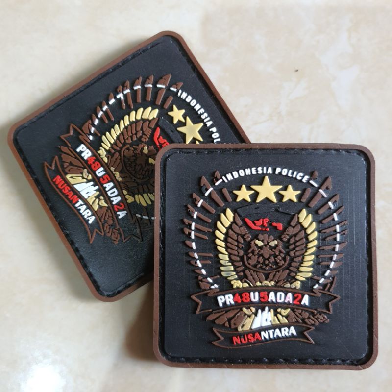 Jual patch rubber logo pr48u5ada2a - indonesia police - polri - polisi ...