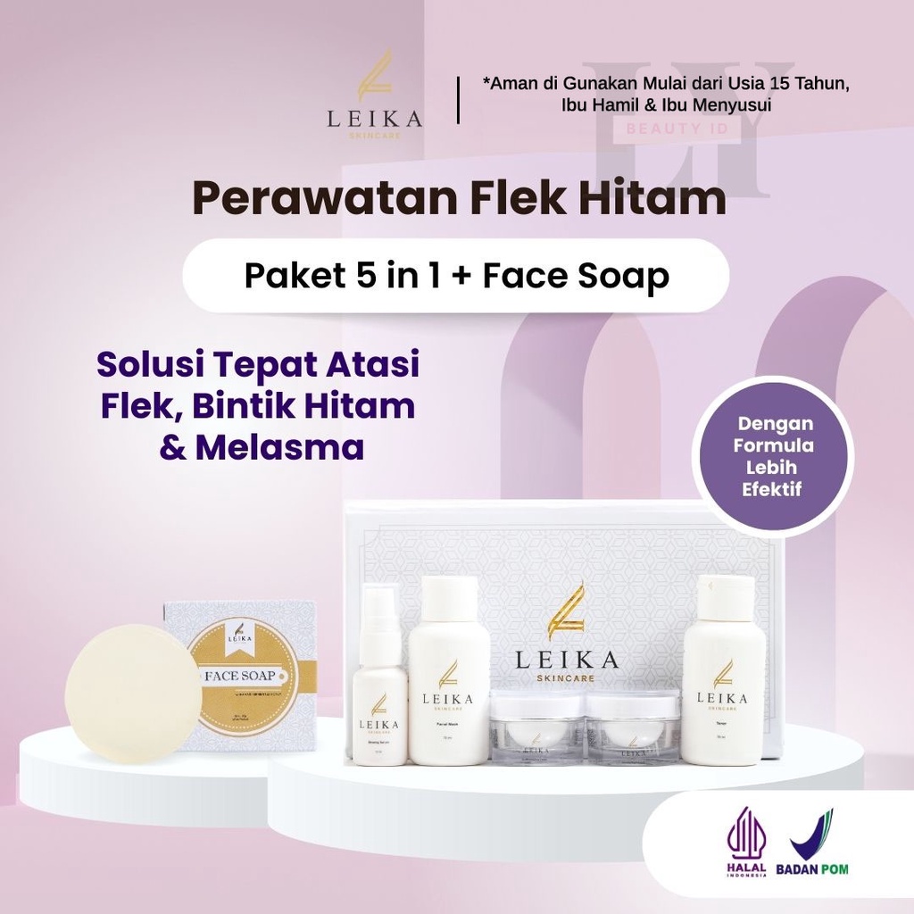 Jual Leika Skincare Paket 6in1 Penghilang Flek Hitam / Bintik Hitam/ Melasma/ Freckles/ Noda ...